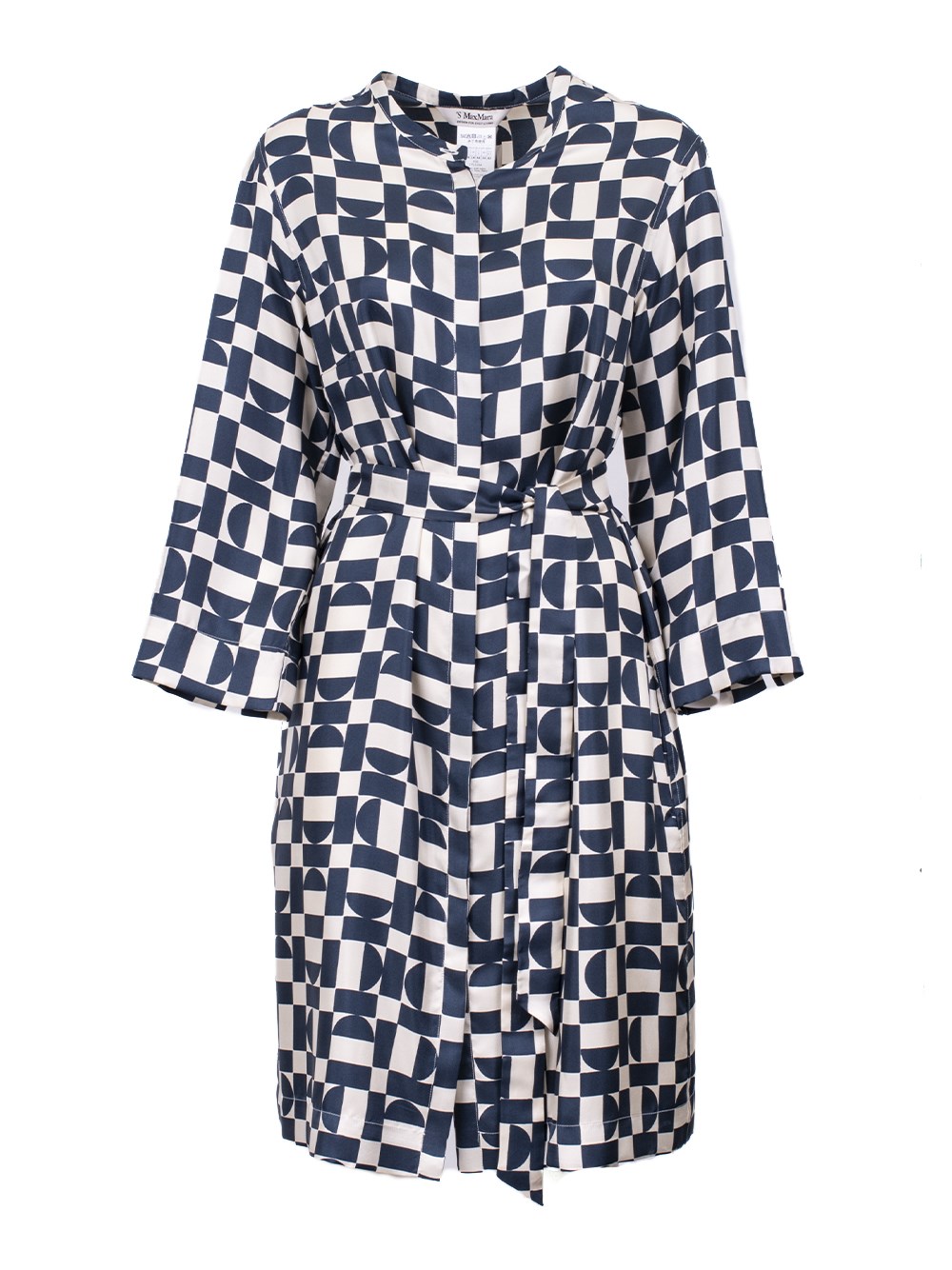 S Max Mara 'timek ' Silk Shirt Dress In White,blue | ModeSens